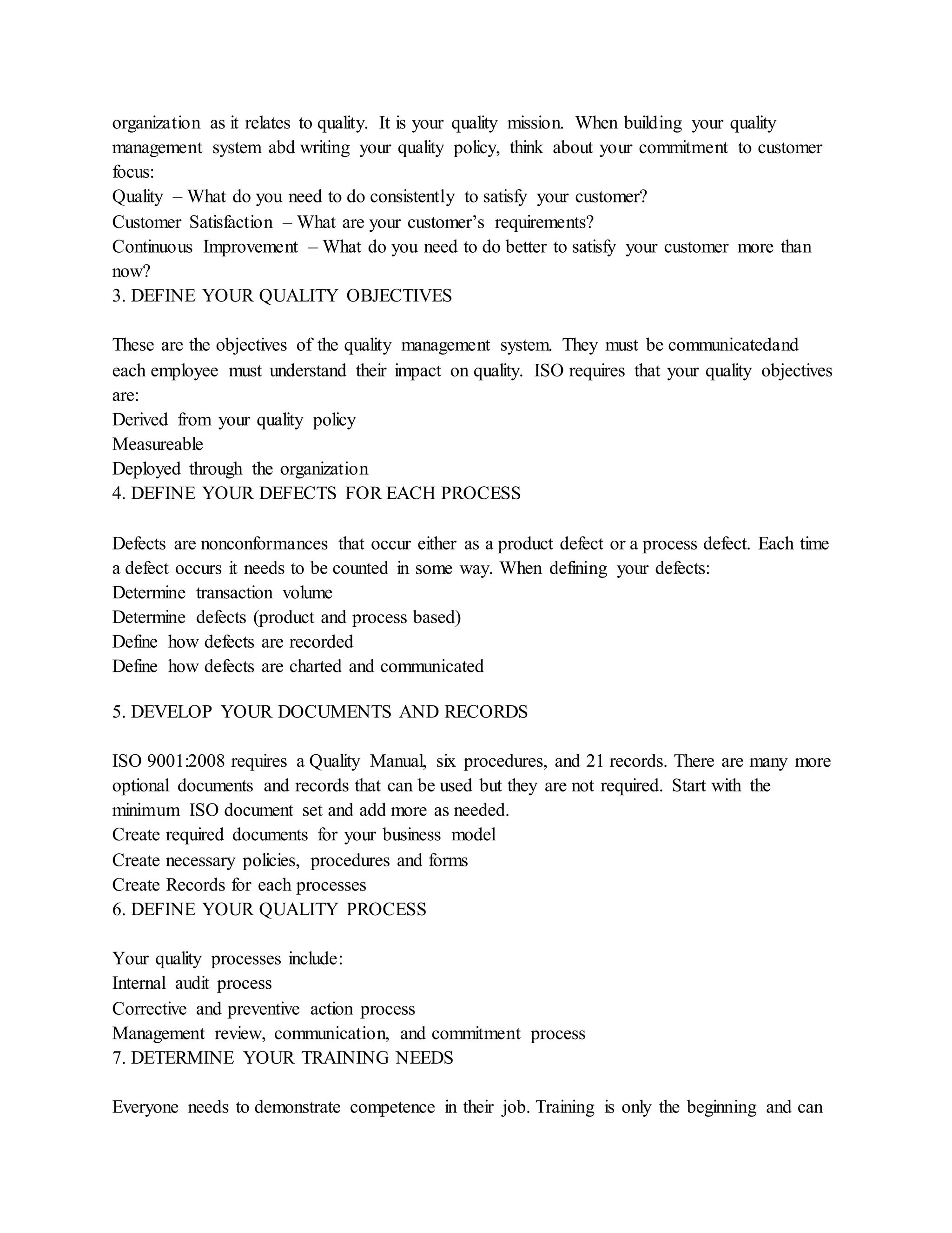 Example of quality management system | DOCX