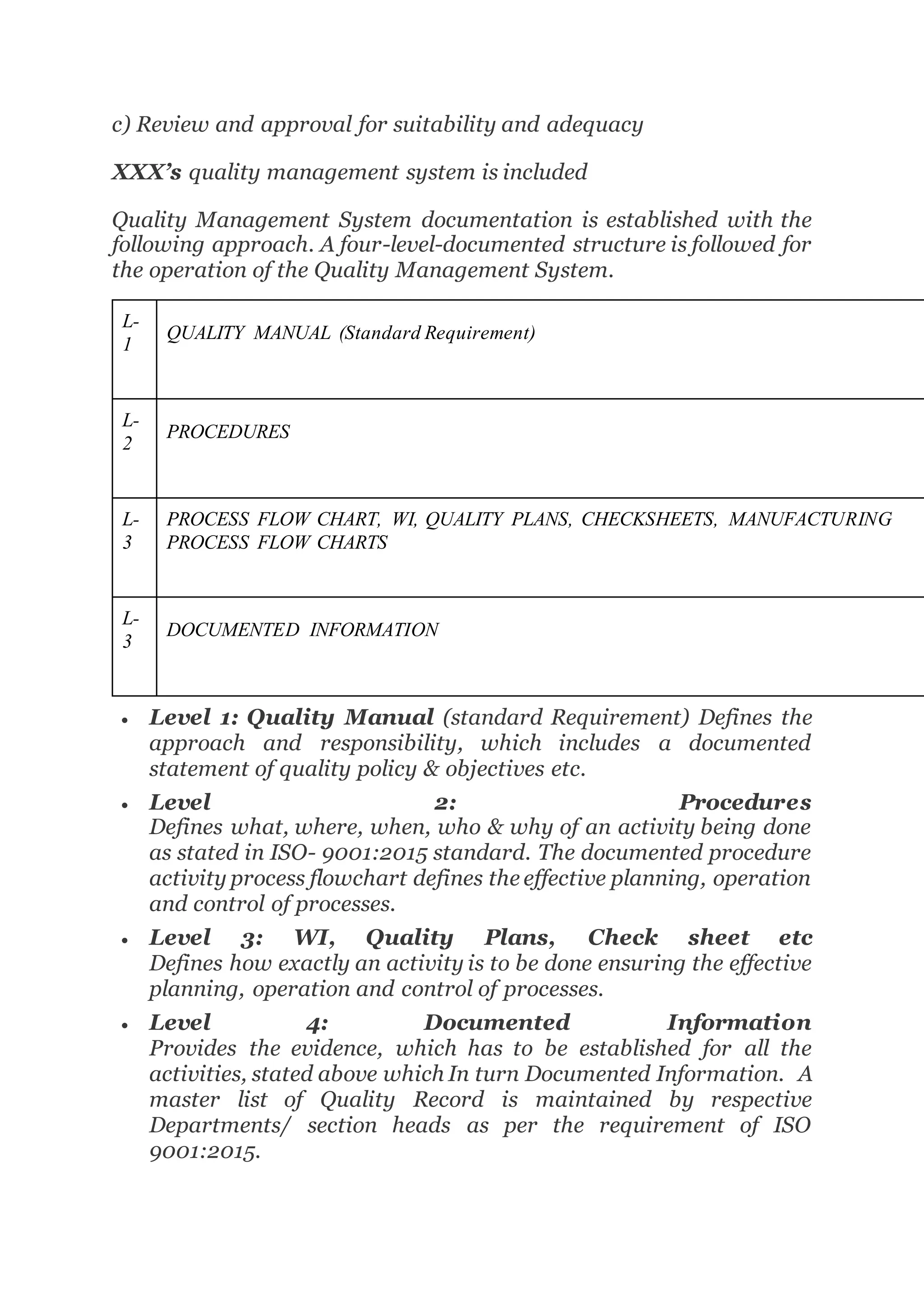 Example of quality manual | DOCX