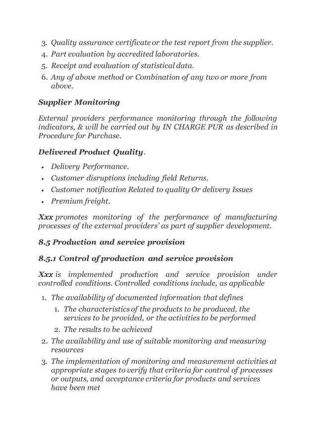 Example of quality manual | DOCX