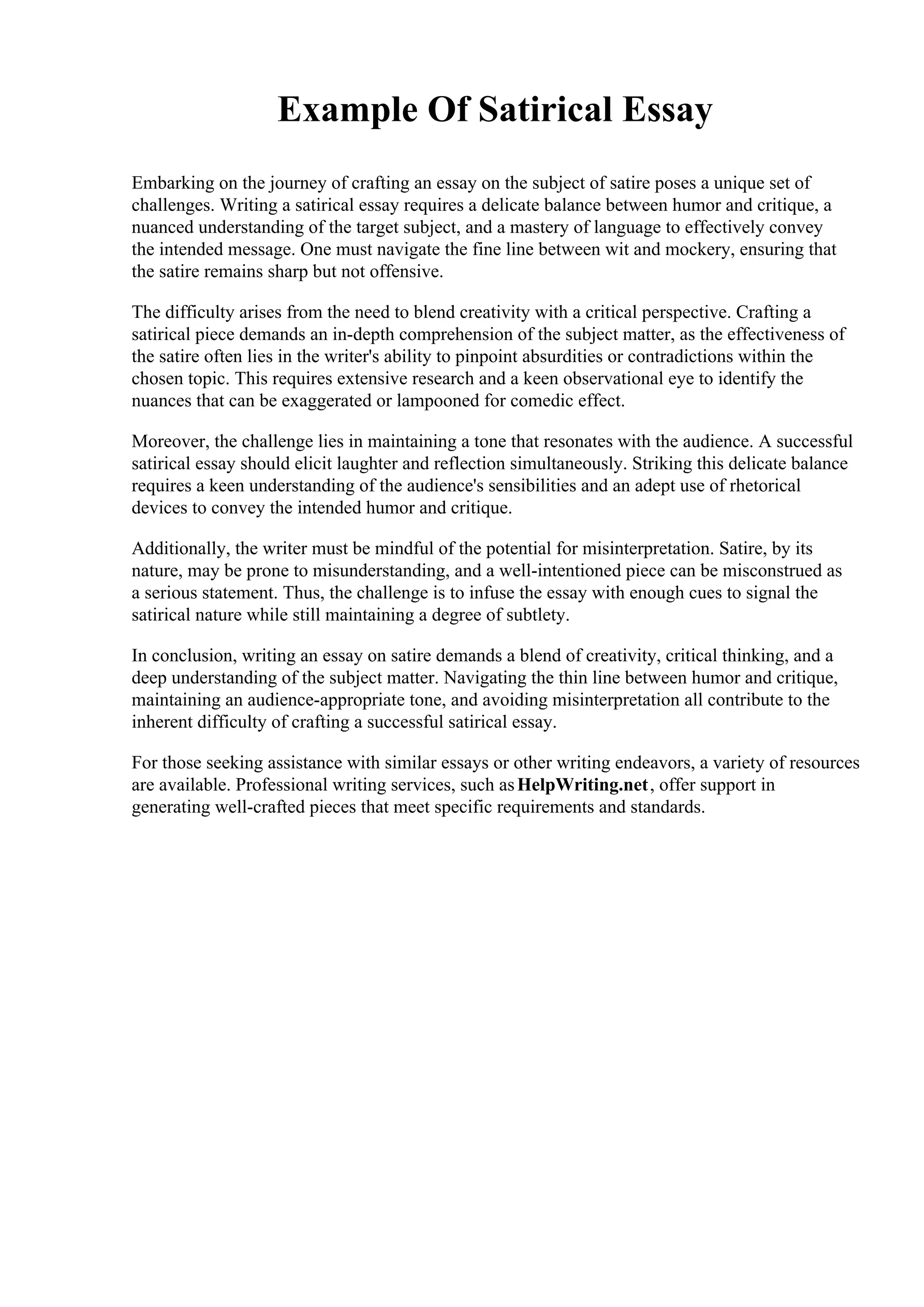 Example Of Satirical Essay.pdf