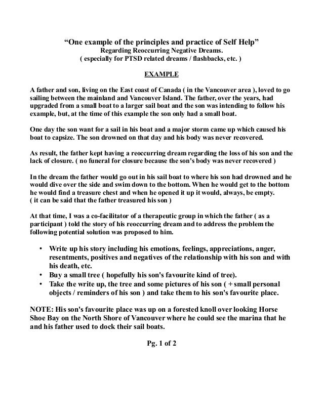 Example Of Self Help Example Of Self Help