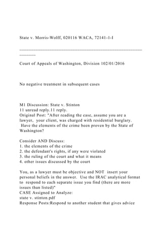 EXAMPLE OF STUDENT IRAC ANALYSIS (This is to show you the .docx