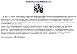 Example Of Superstitions | PPT