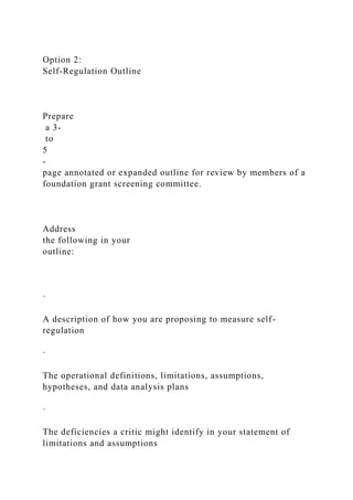 Example of the outlineDeveloping an Annotated OutlineThe wor.docx | Science