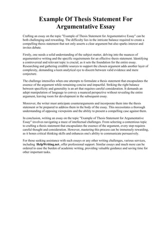 Example Of Thesis Statement For Argumentative Essay.pdf