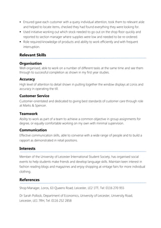 Write Resume Part Time Job