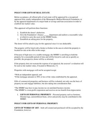 Example planned giving policy | PDF