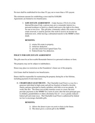 Example planned giving policy | PDF