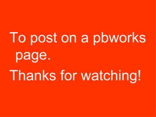 Example powerpoint for pbworks | PPT