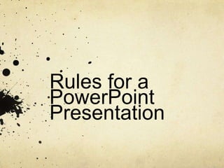 guidelines for ppt presentations | PPT