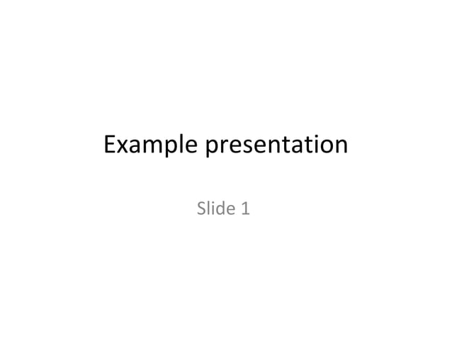 Example presentation | PPT