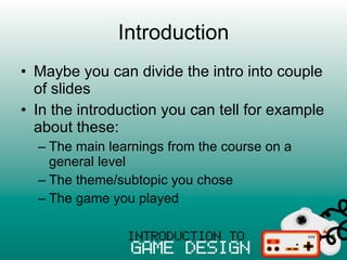 Example Presentation Intro2gd | PPT