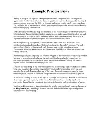 Example Process Essay.pdf | Homework and Study | Education
