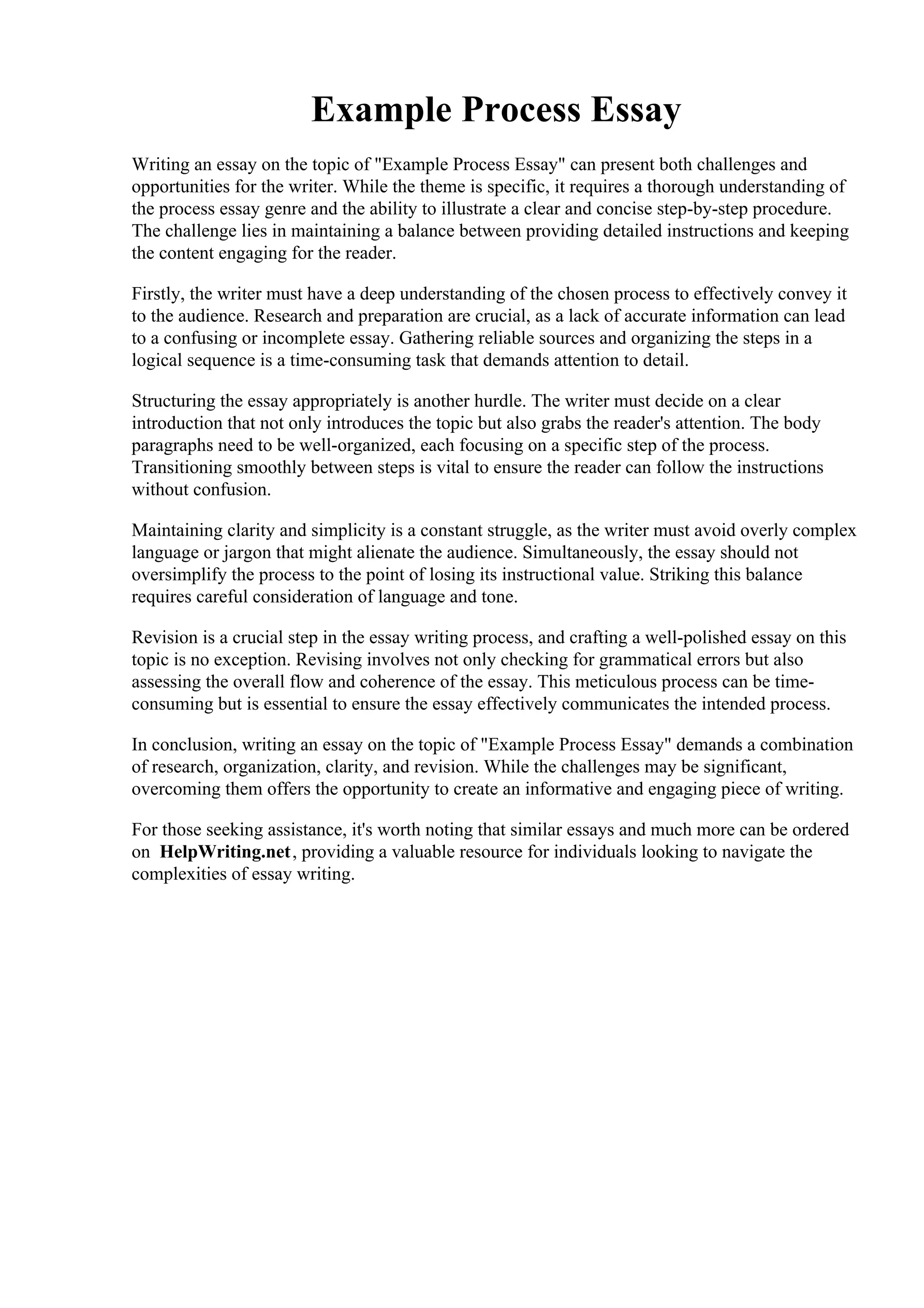 Example Process Essay | PDF | Homework and Study | Education