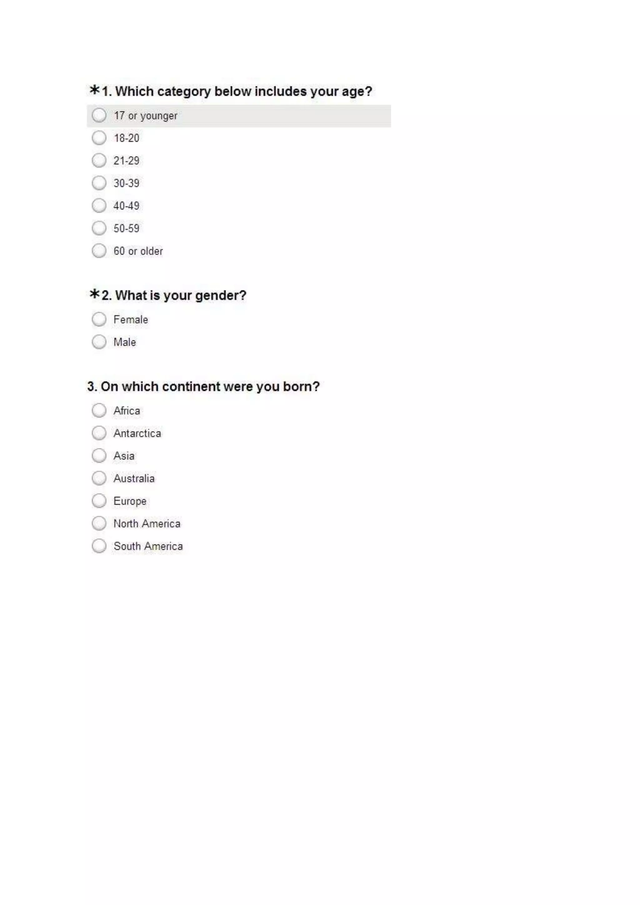 Example questionaire | DOCX