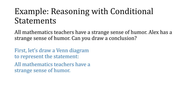 Example Reasoning with Conditional Statements | PPT
