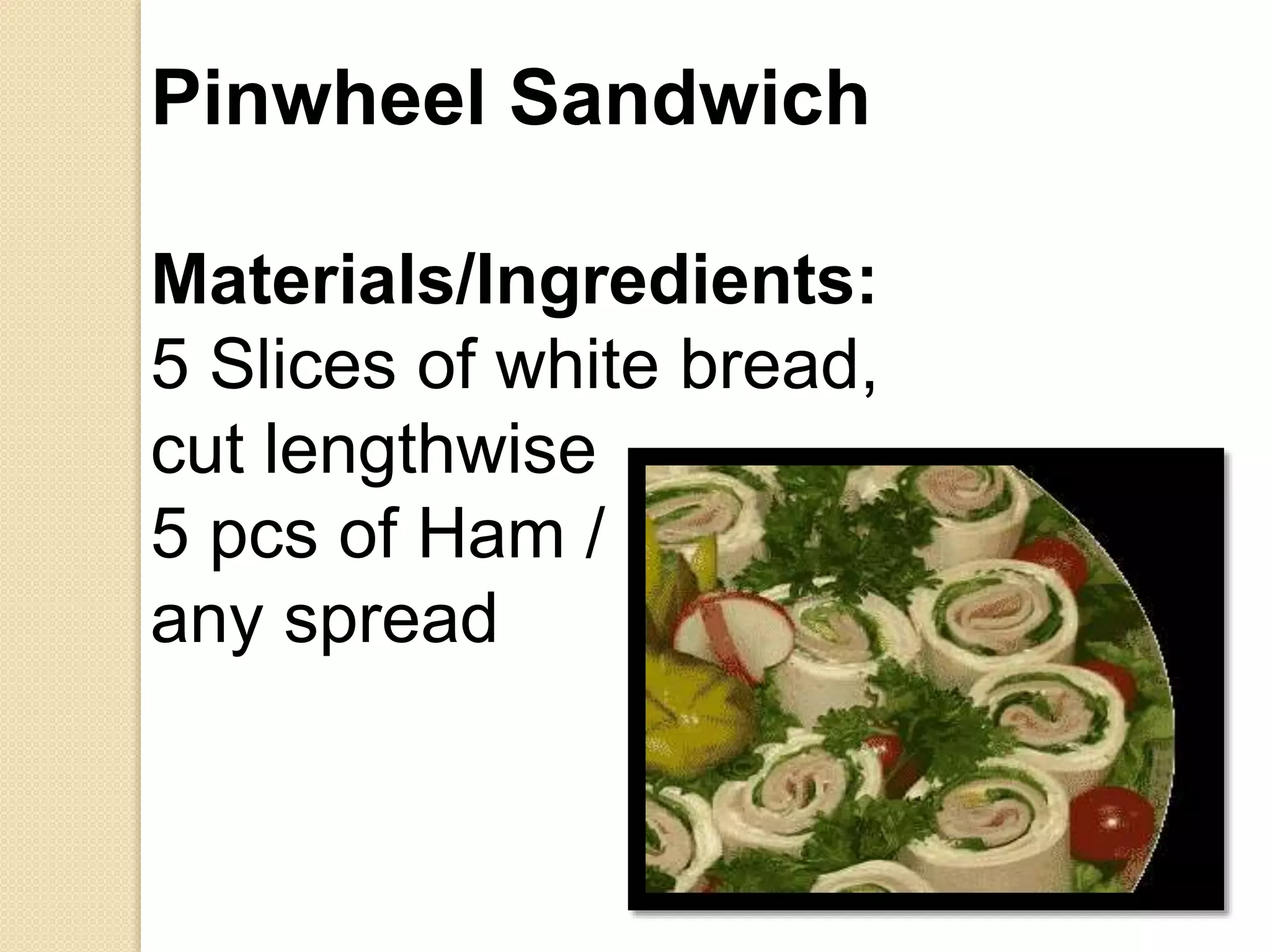 Example recipe of sandwiches | PPTX