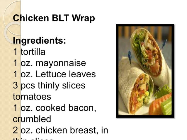 Example recipe of sandwiches | PPT