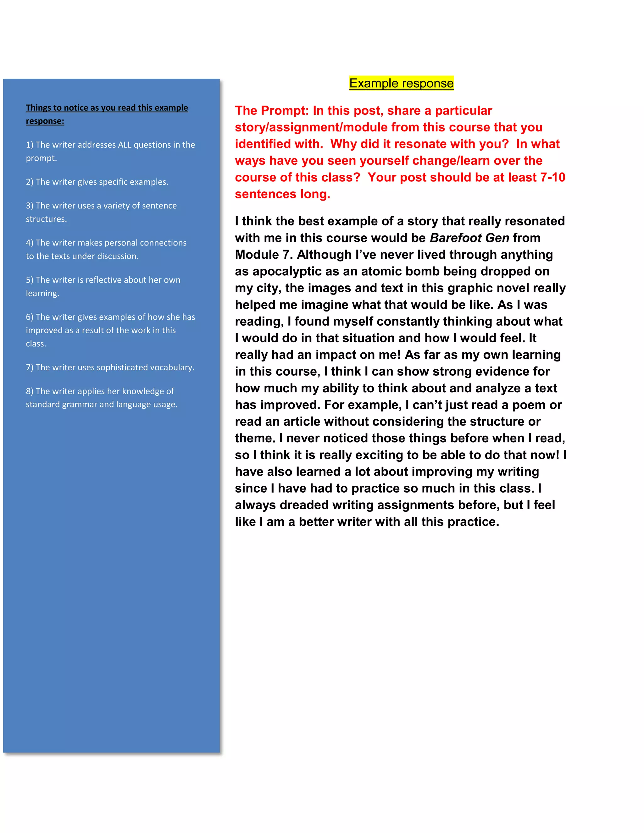 Example response for module 9 | PDF | Comics and Graphic Novels | Books ...