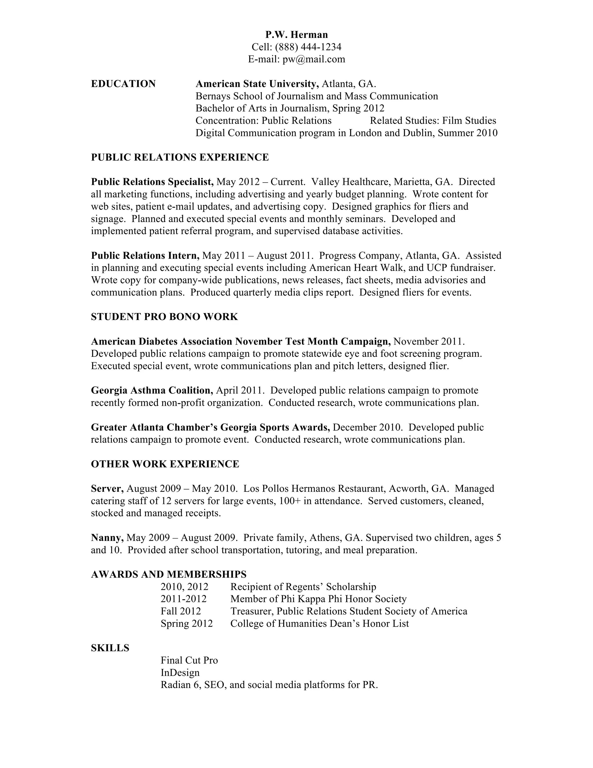 Example resume format | PDF