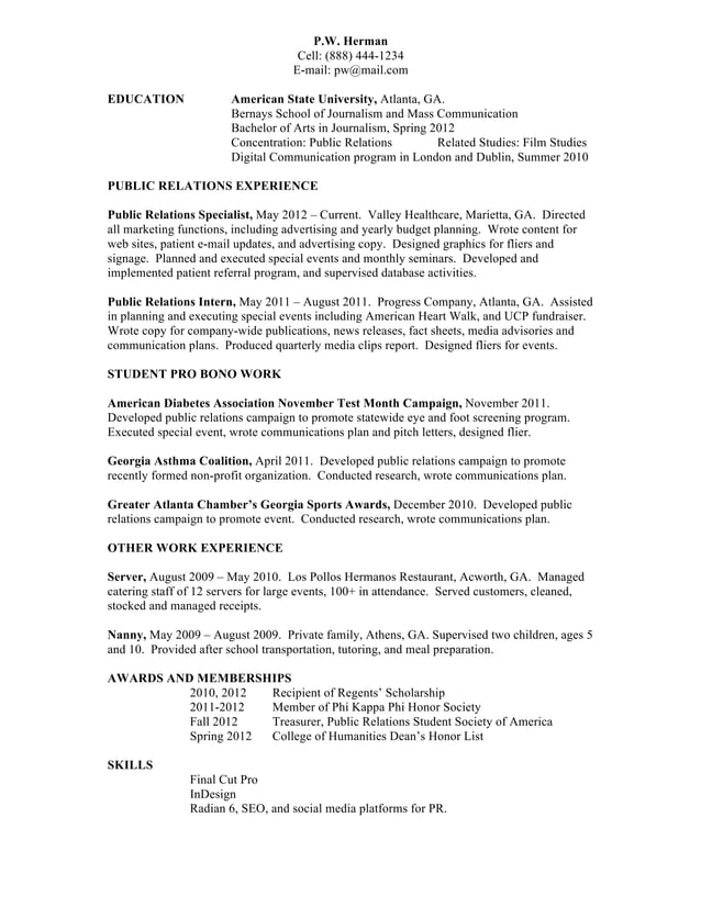 Example resume format | PDF