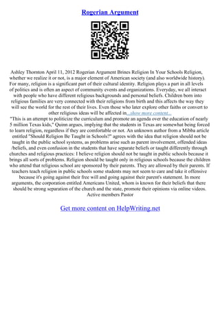 Example Rogerian Argument Essay | PDF