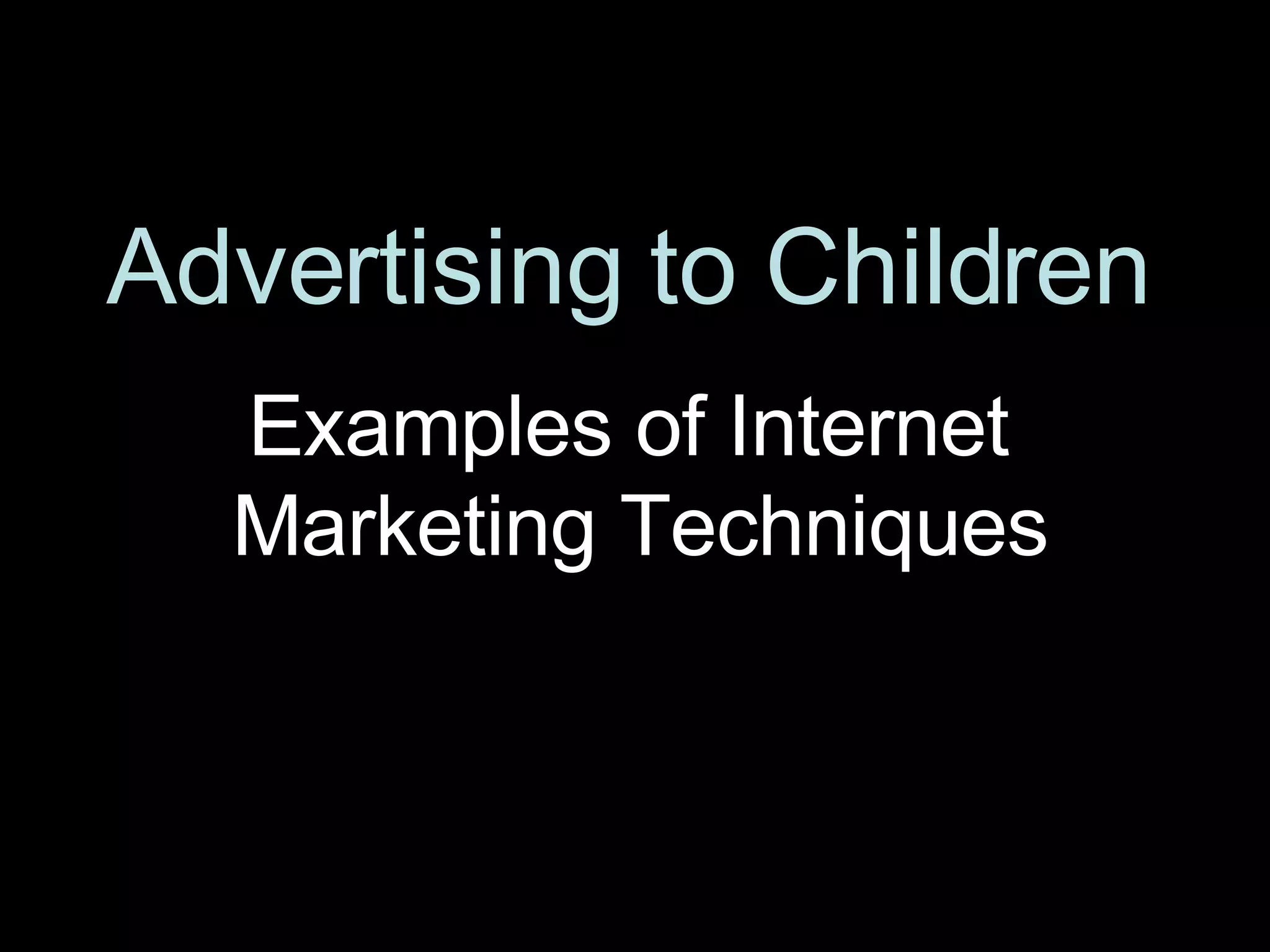 Examples of Internet Advertising Techniques | PPT