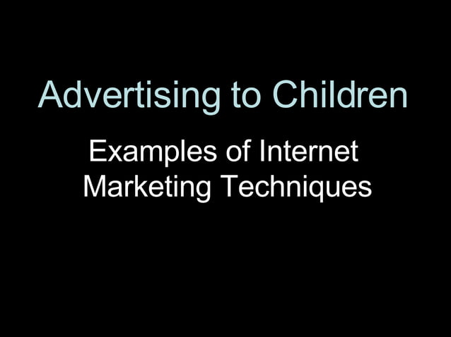 Examples of Internet Advertising Techniques | PPT
