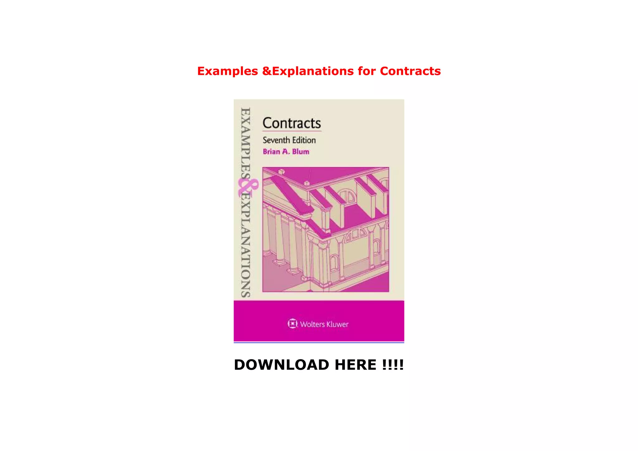 Examples & Explanations for Contracts | PDF