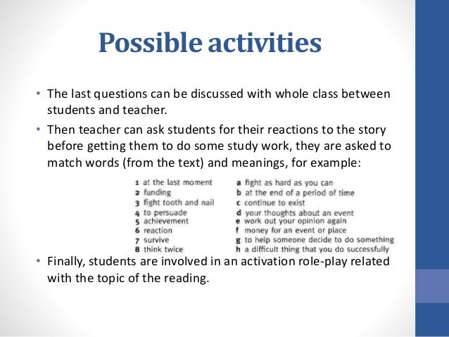 Reading sequences- EXAMPLES