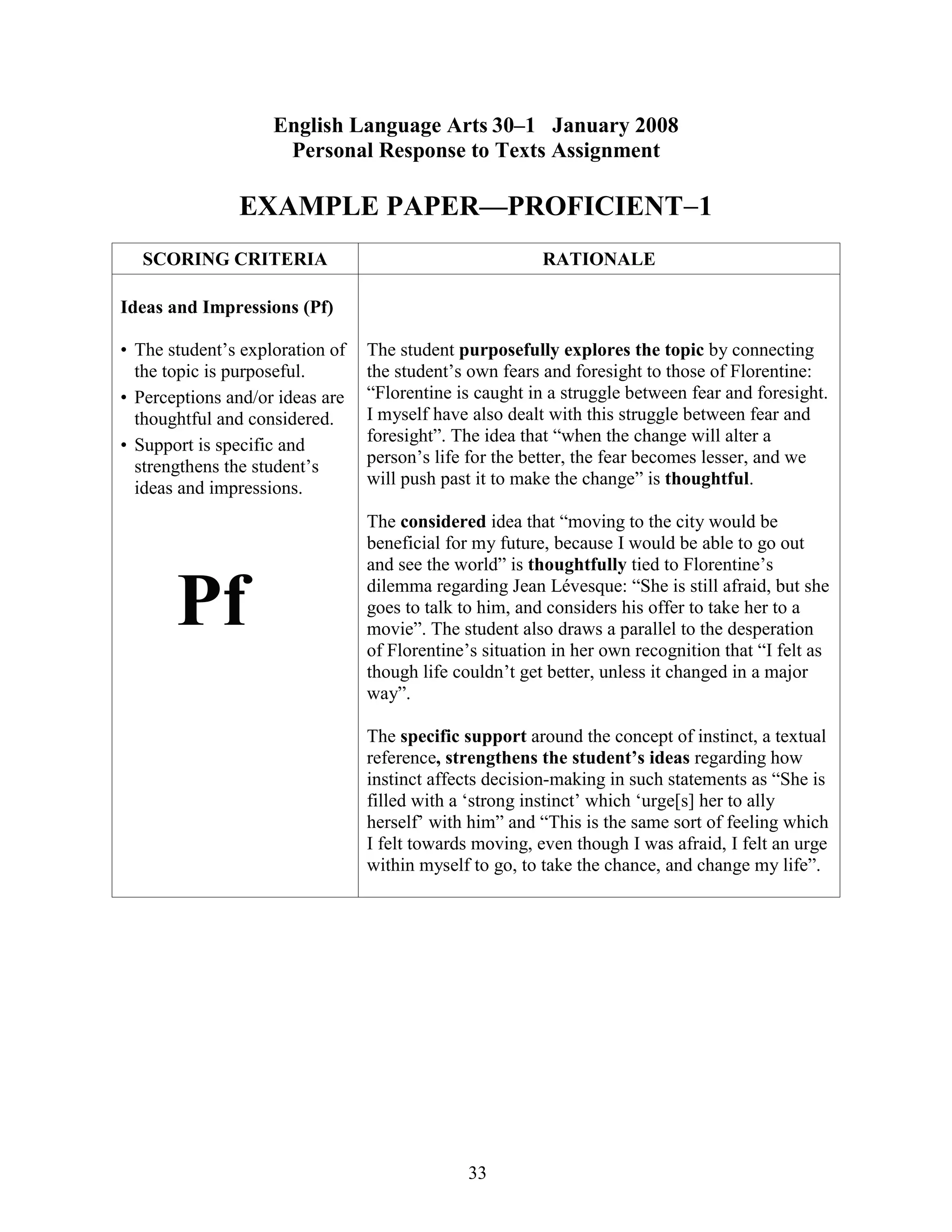 Examples Student Writing January 2008 | PDF