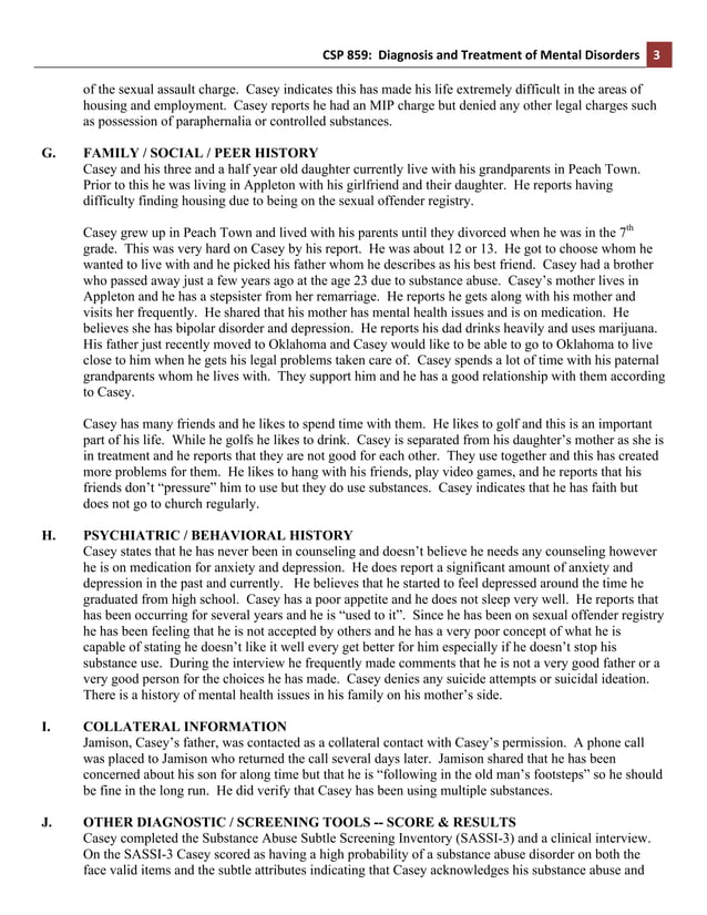Example SA Assessment Diagnosis | PDF | Illegal Drugs, Tobacco ...