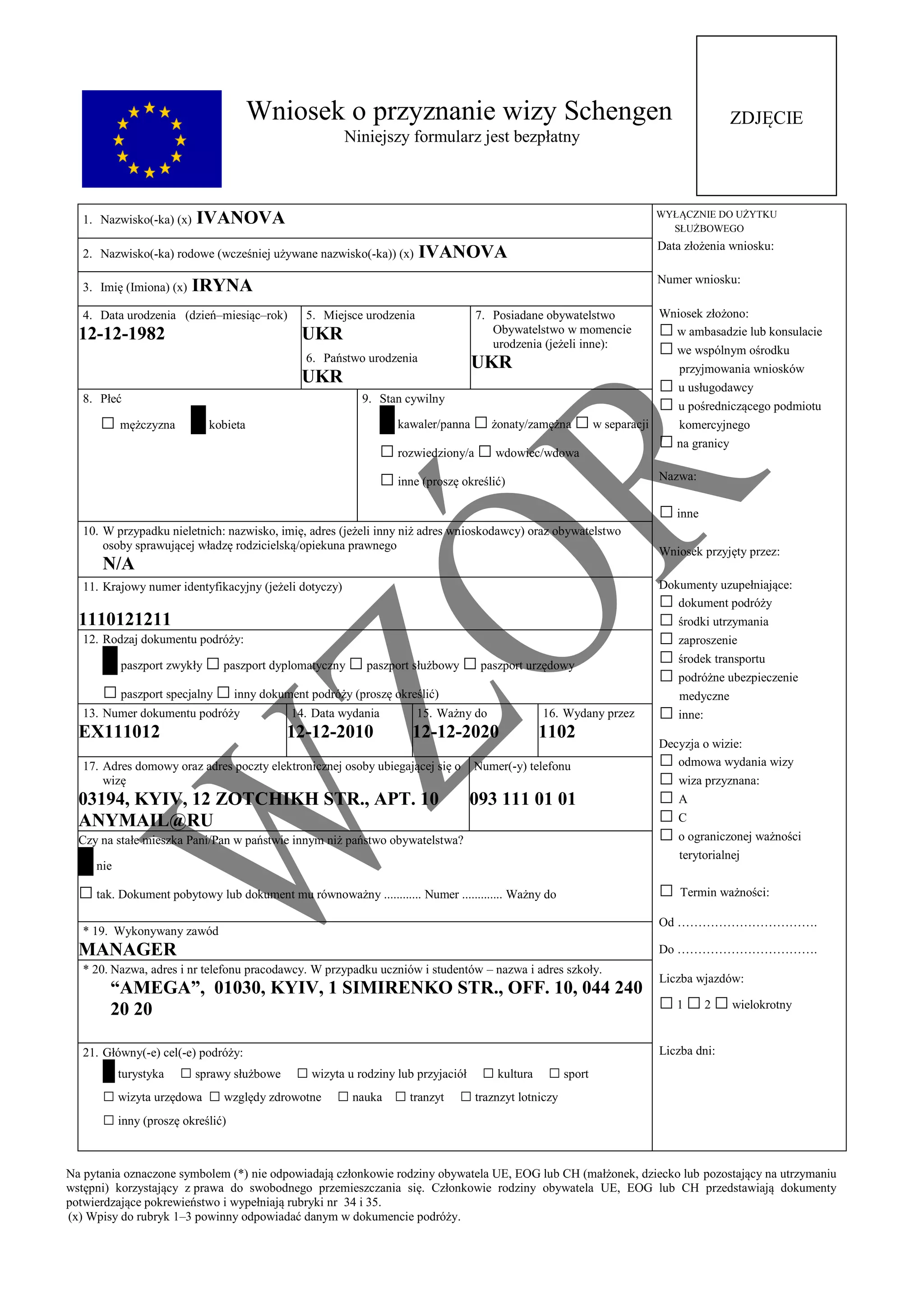 Example schengen pl_251014 | PDF