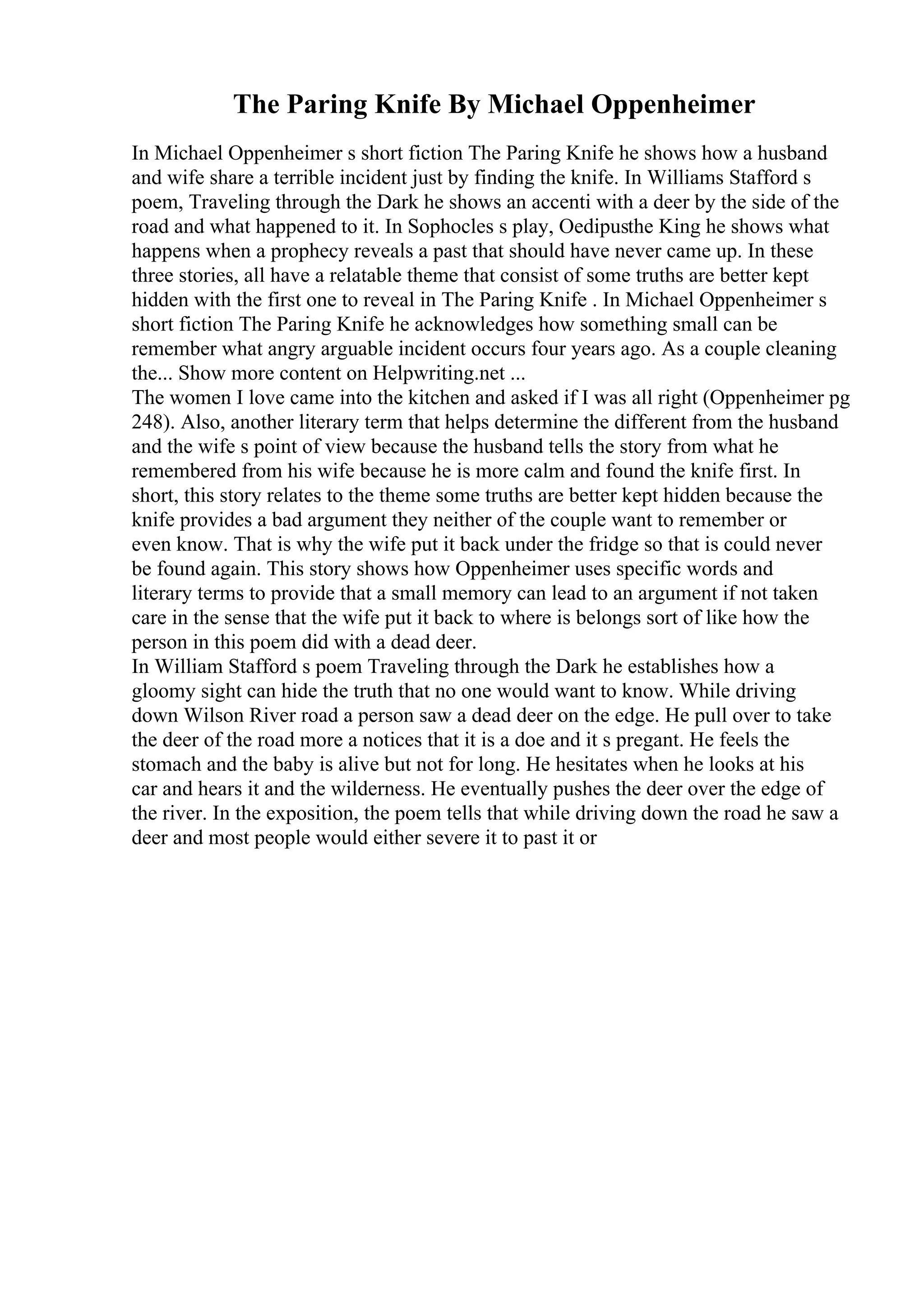 Examples Descriptive Essay | PDF