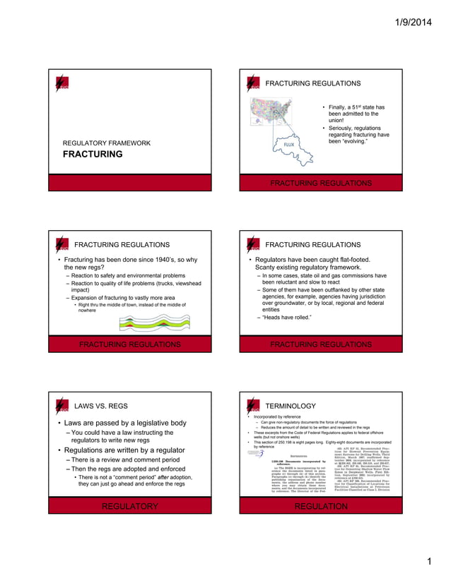 Examples from frac presentation regulatory framework | PDF