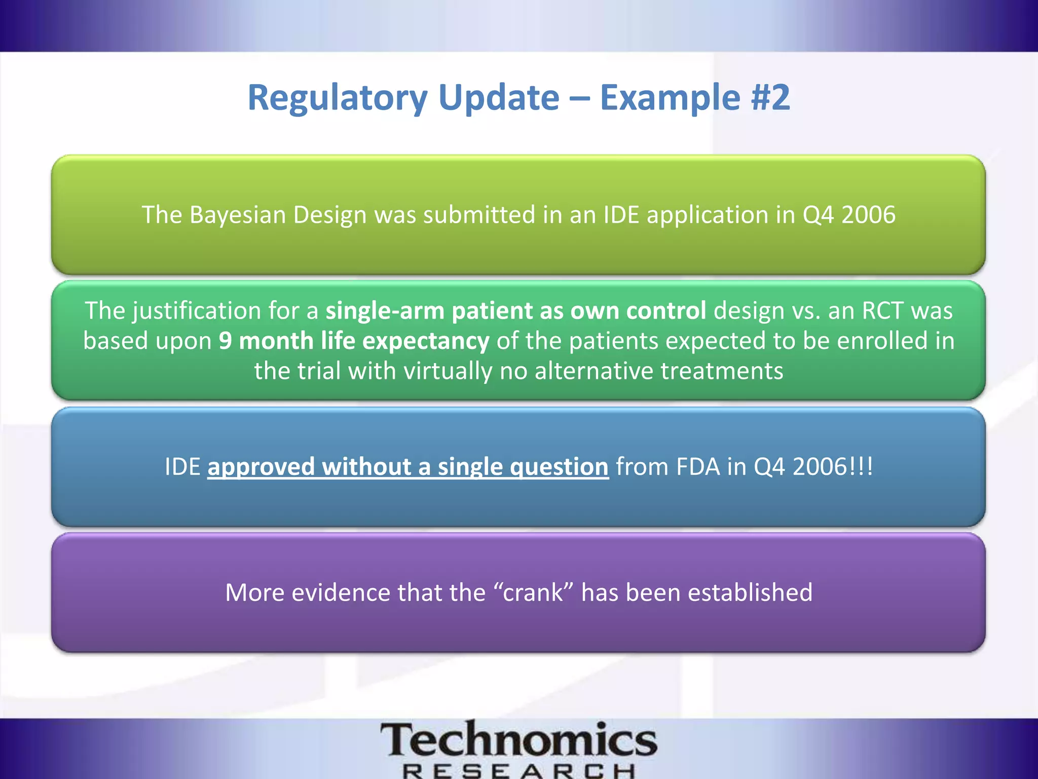 Examples From Medical Device Clinical Trials To Illustrate Advantages Of The Bayesian Approach