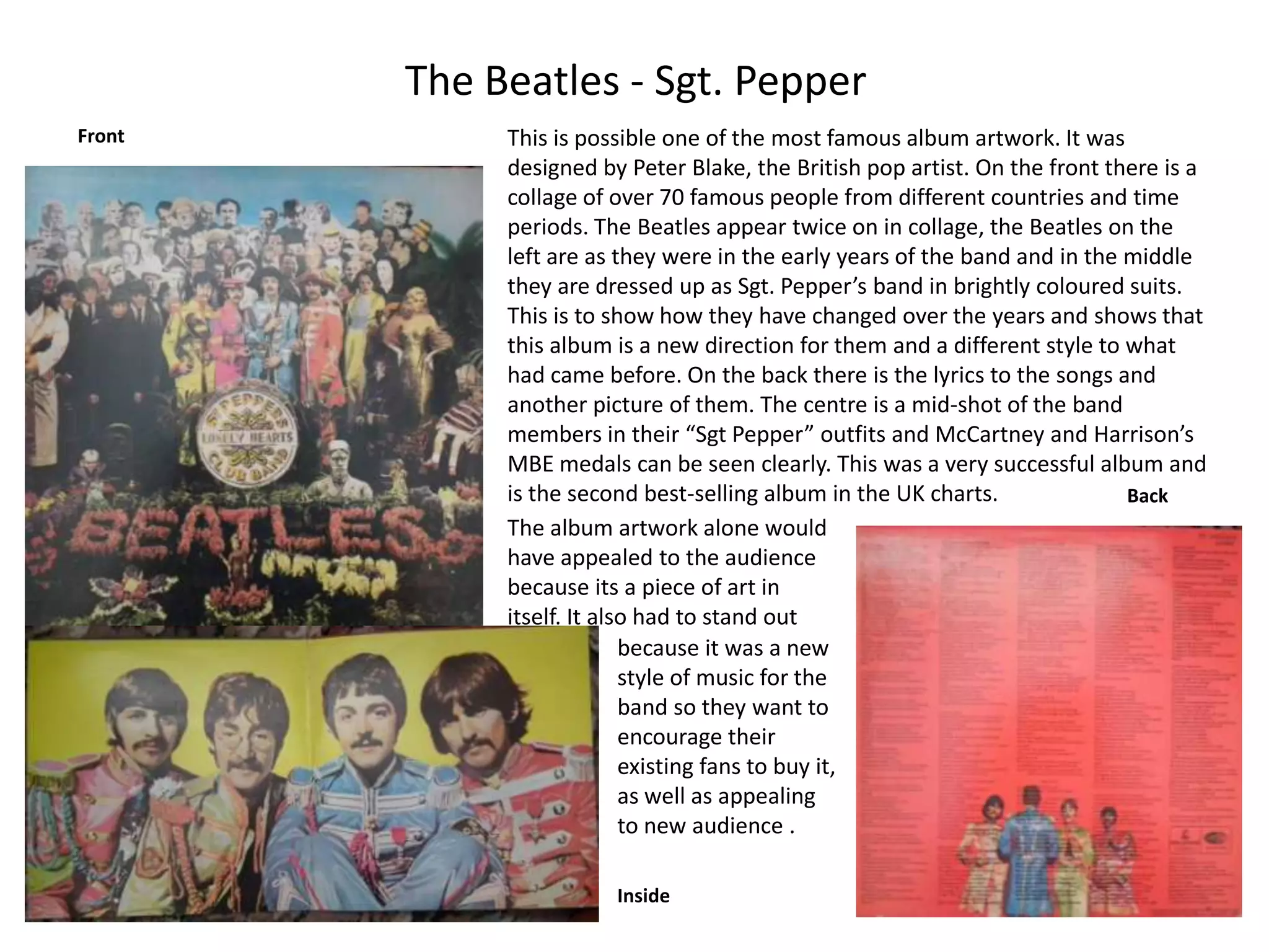 Examples of album artwork | PPTX | Album-oriented Rock | Rock Music