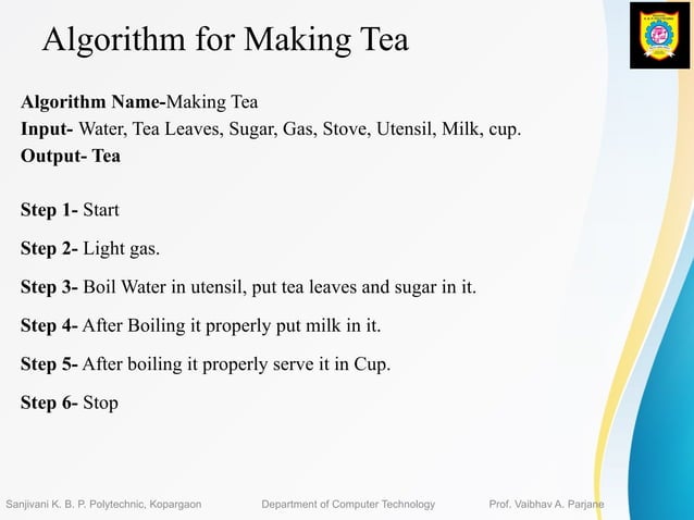 Examples of Algorithms : Introduction to C.pptx