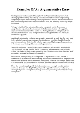 Examples Of An Argumentative Essay.pdf | Homework and Study | Education