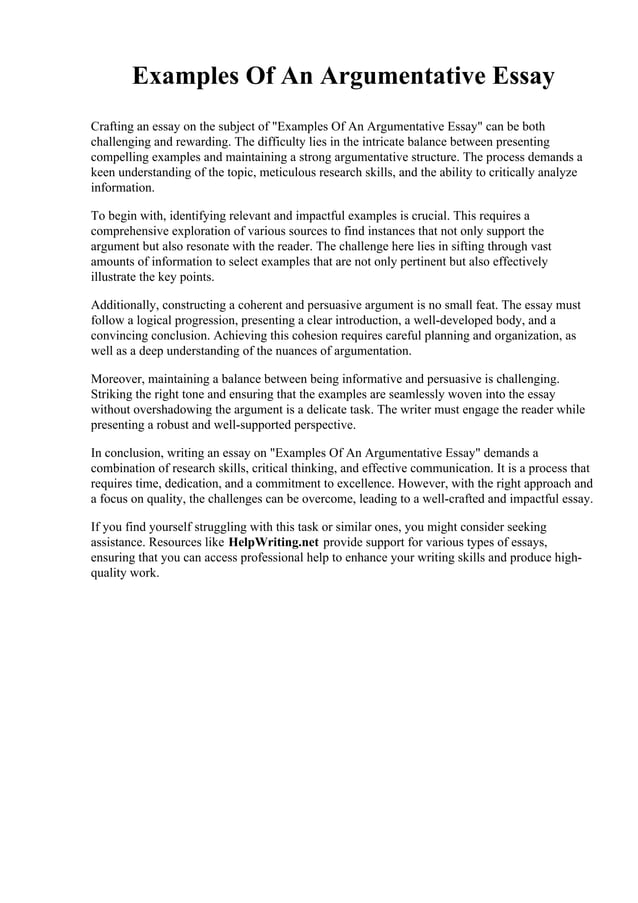 Examples Of An Argumentative Essay.pdf | Homework and Study | Education