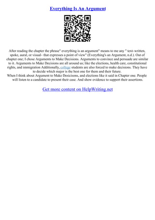 Examples Of An Argument Essay | PDF