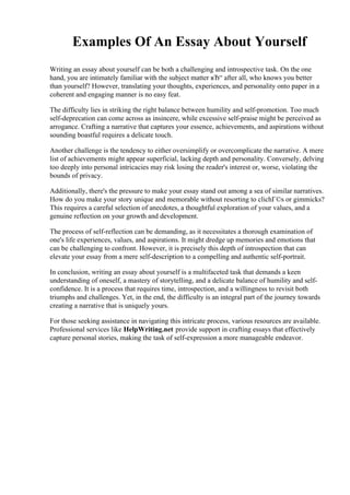 Examples Of An Essay About Yourself.pdf | Homework and Study | Education