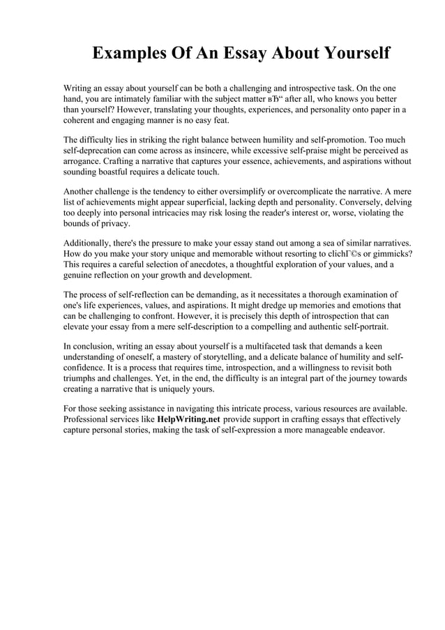 Examples Of An Essay About Yourself.pdf