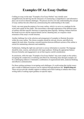 Examples Of An Essay Outline.pdf | Homework and Study | Education