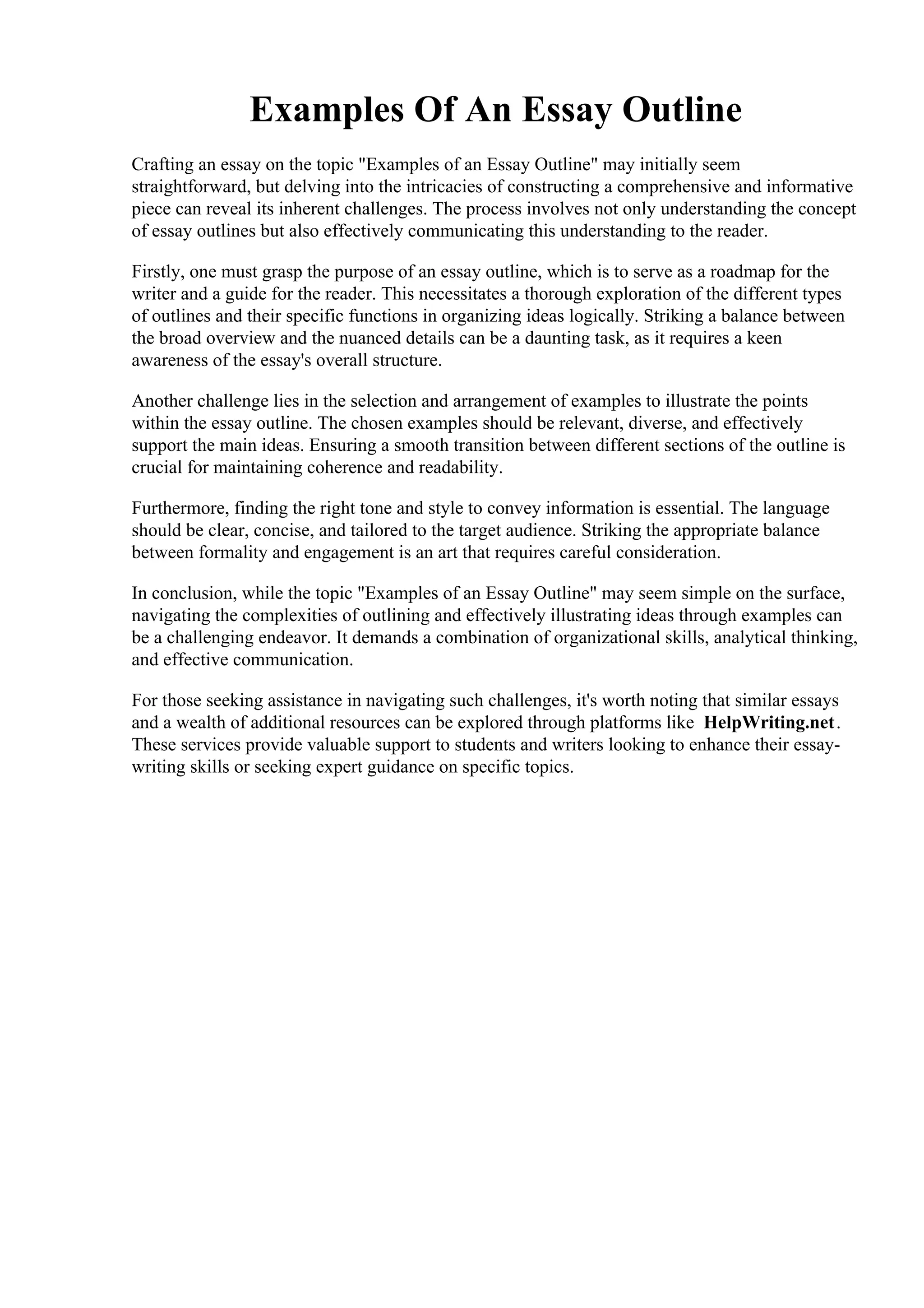 Examples Of An Essay Outline. 003 Essay Example Outline And Thatsnotus ...