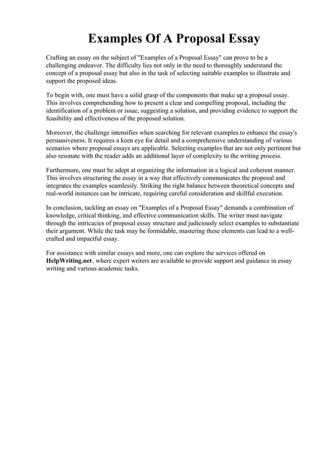 Examples Of A Proposal Essay. 005 Essay Example Proposal Proposals ...