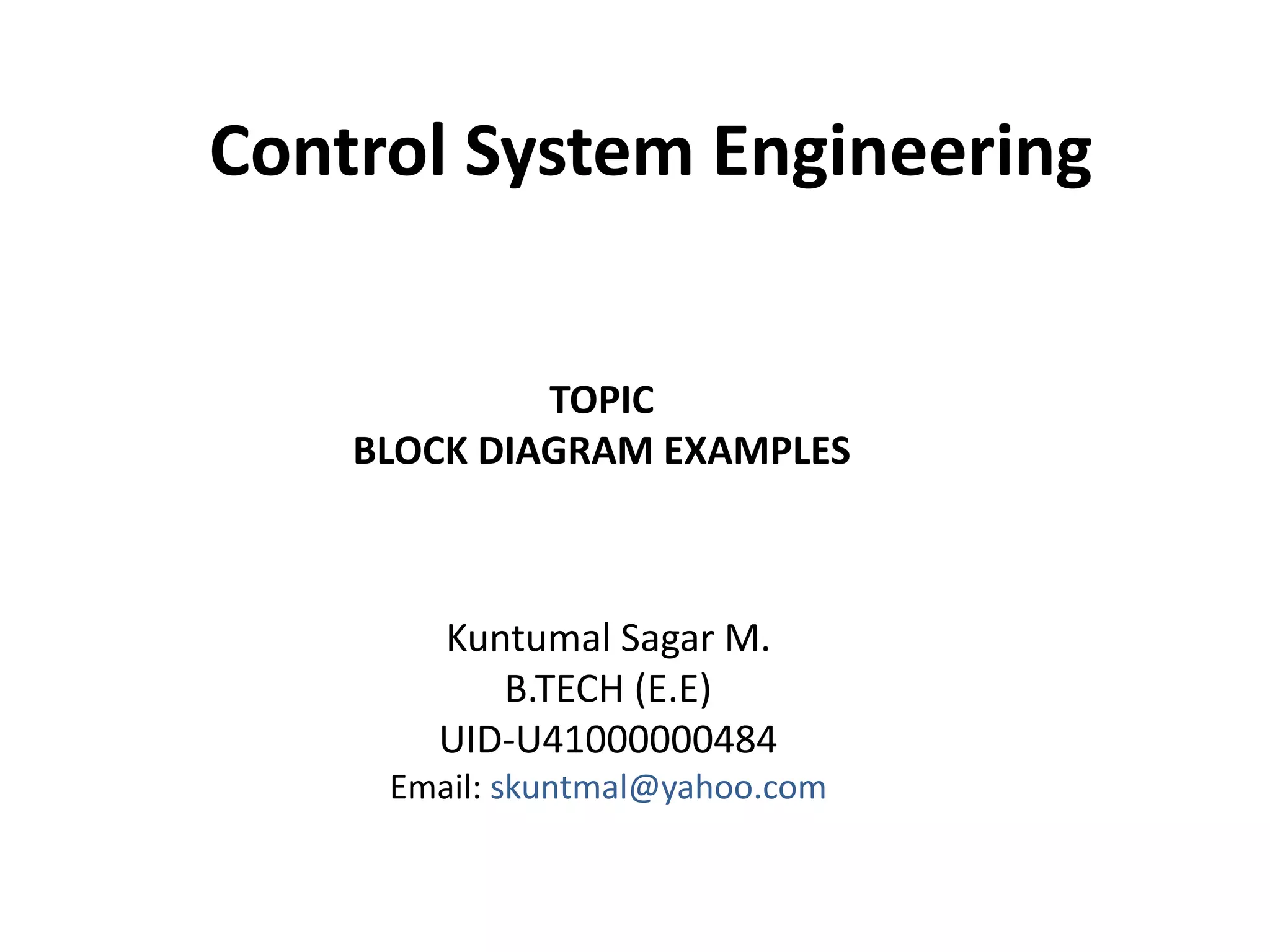 Block diagram Examples | PPTX