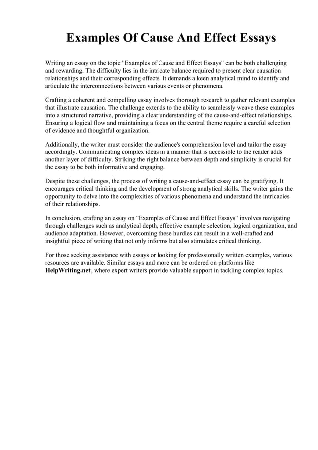 Examples Of Cause And Effect Essays.pdf | Free Download