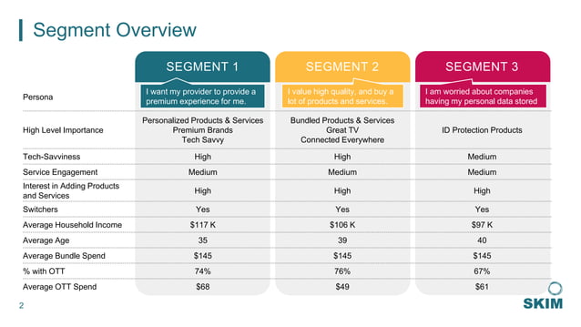 SKIM Segmentation - Examples of client deliverables | PPT
