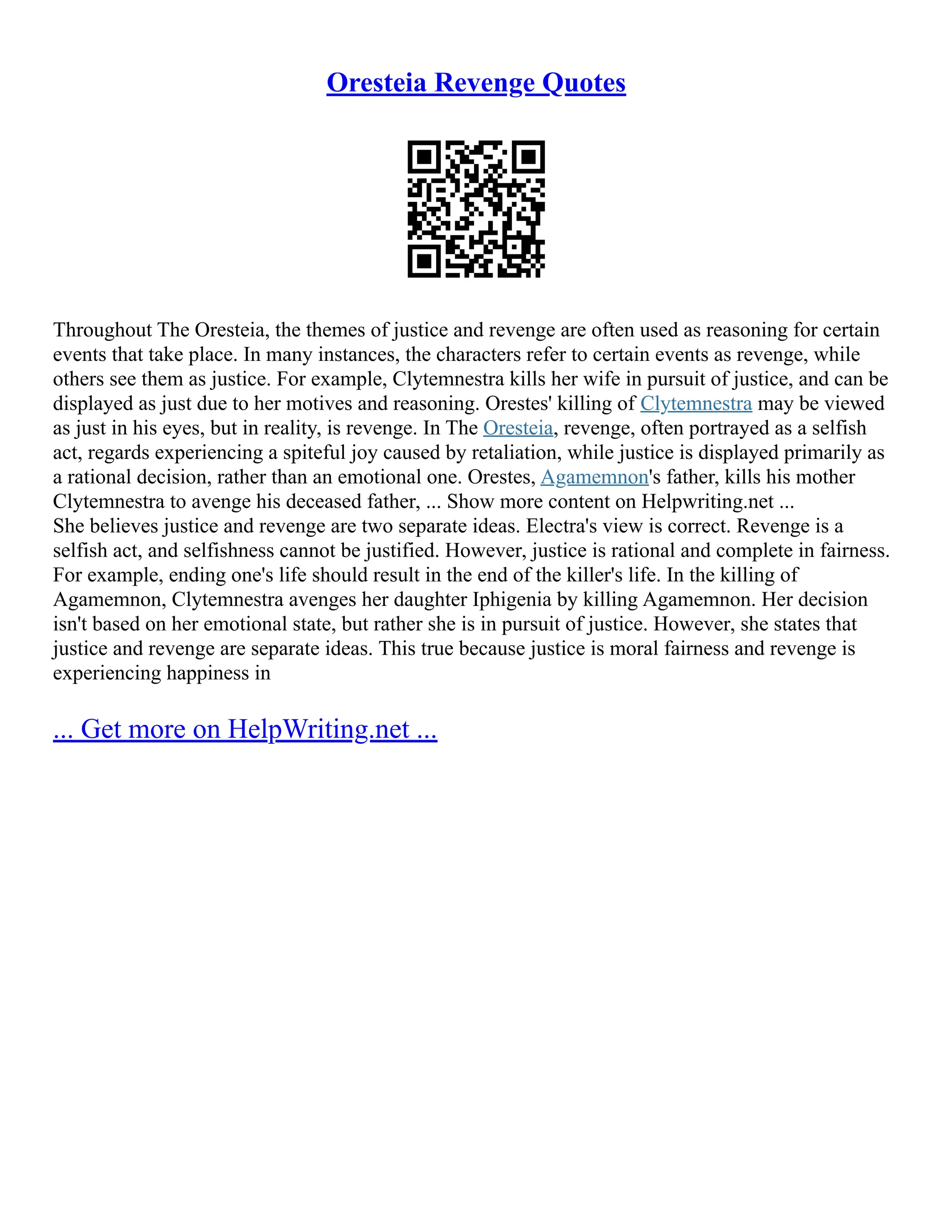 Examples Of Clytemnestra In The Odyssey | PDF